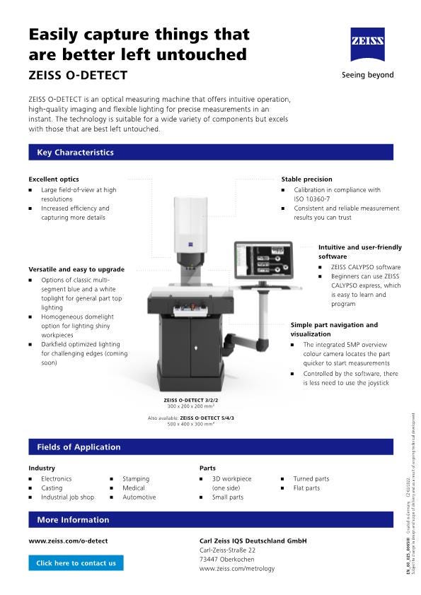 Revolutionary Optical Metrology: O-DETECT | ZEISS